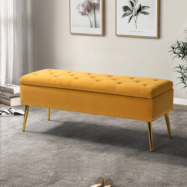 Wade Logan® Ameelya Polyester Upholstered Storage Bench And Reviews
